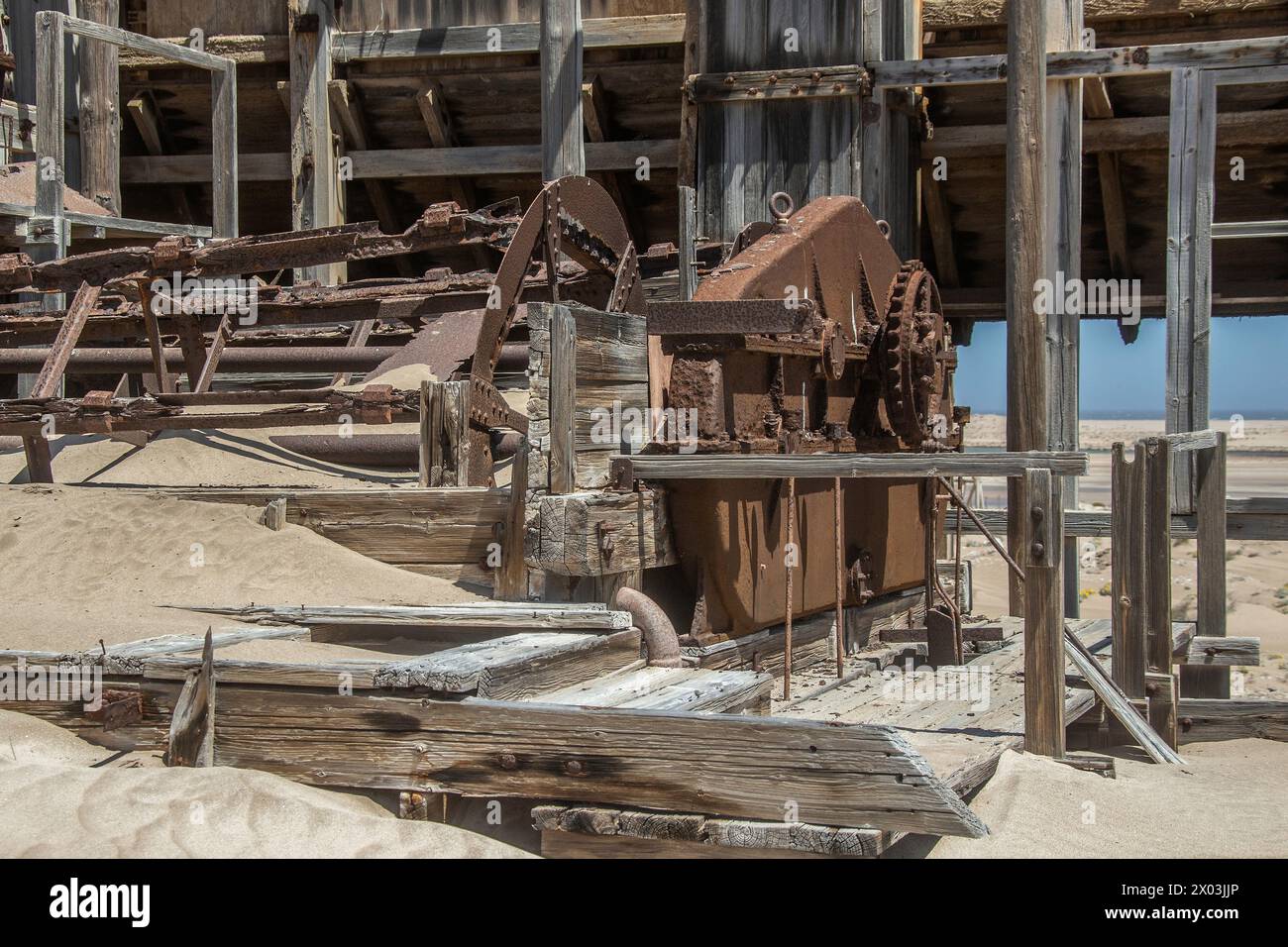 The remains of diamond extraction machinery at Bogenfels deserted mine ...