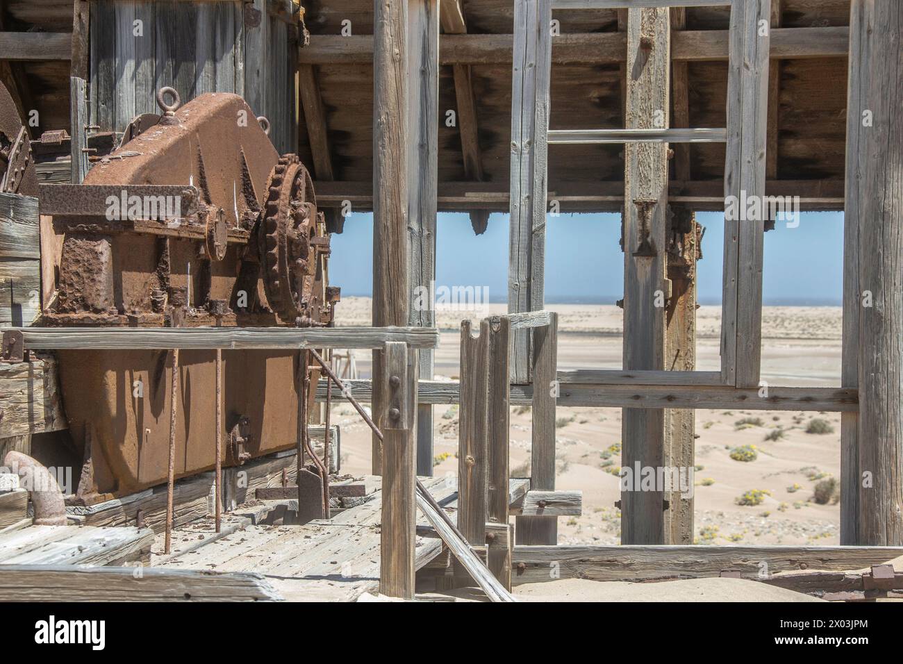 The remains of diamond extraction machinery at Bogenfels deserted mine ...