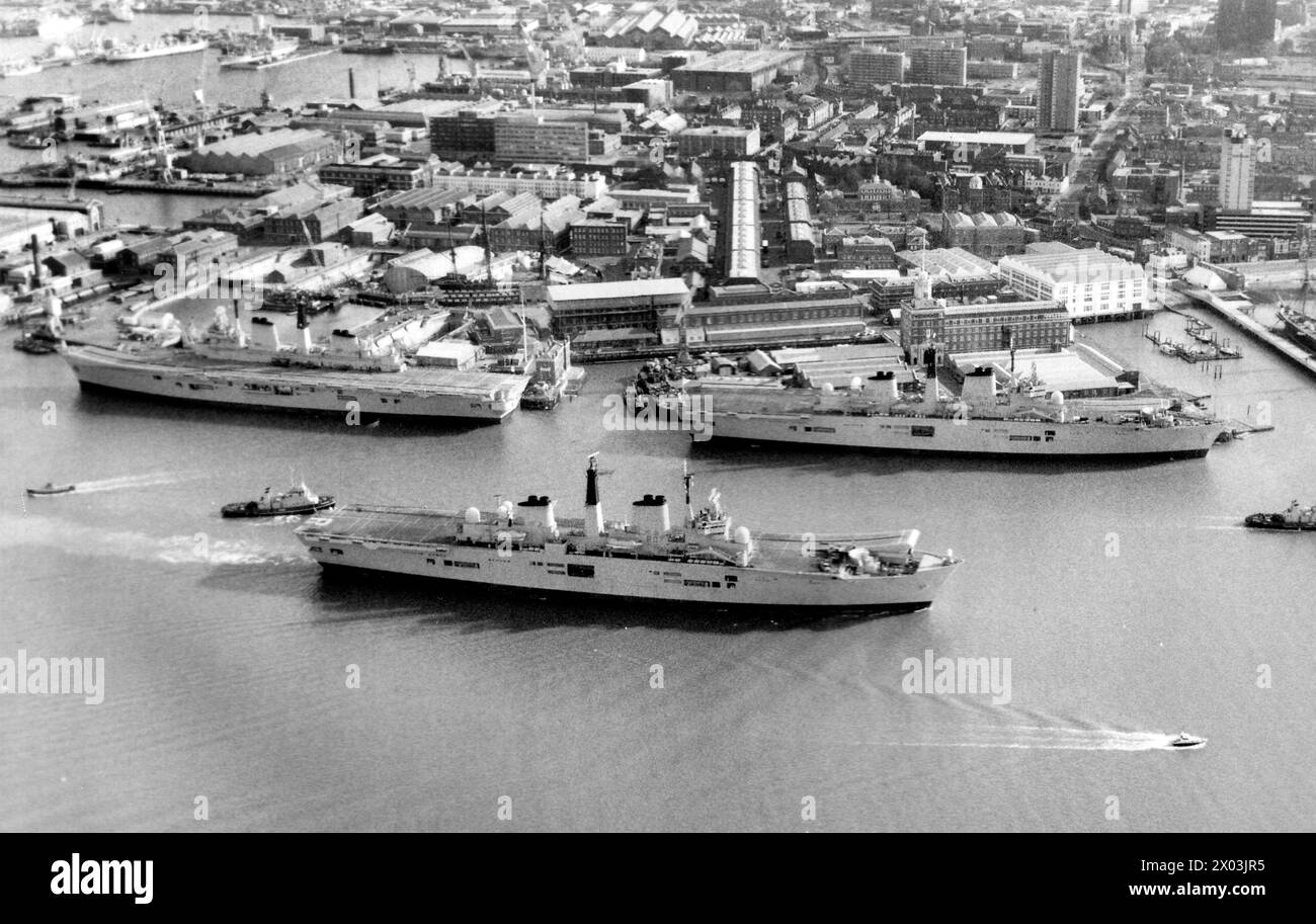THE AIRCRAFT CARRIER HMS ARK ROYAL PASSES HER SISTER SHIPS HMS ...