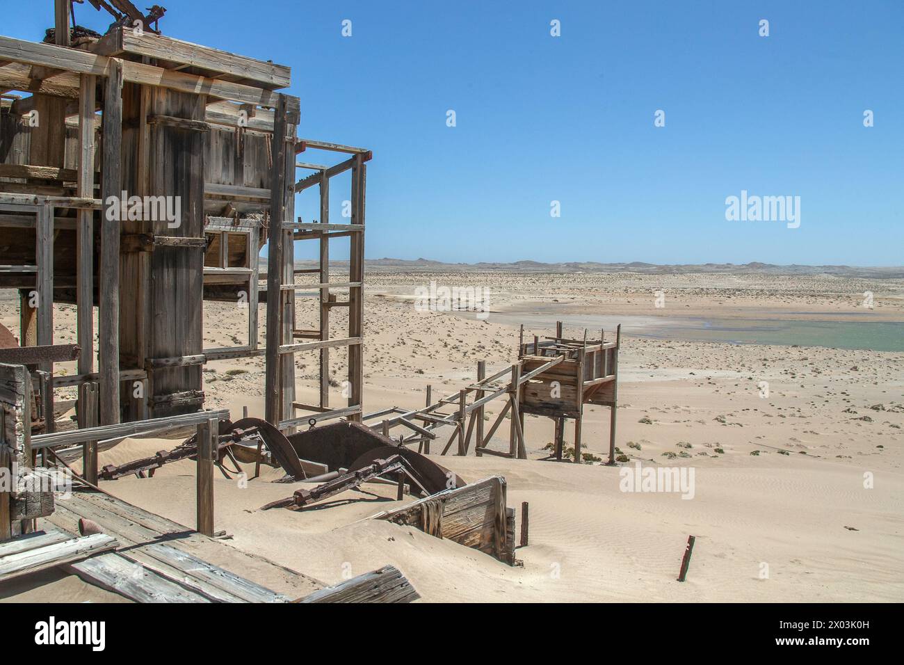 The remains of diamond extraction machinery at Bogenfels deserted mine ...