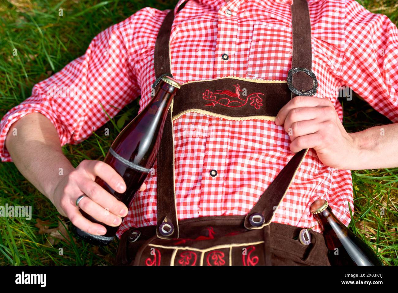 Bavaria, Germany - April 7, 2024: A Bavarian man in traditional costume ...