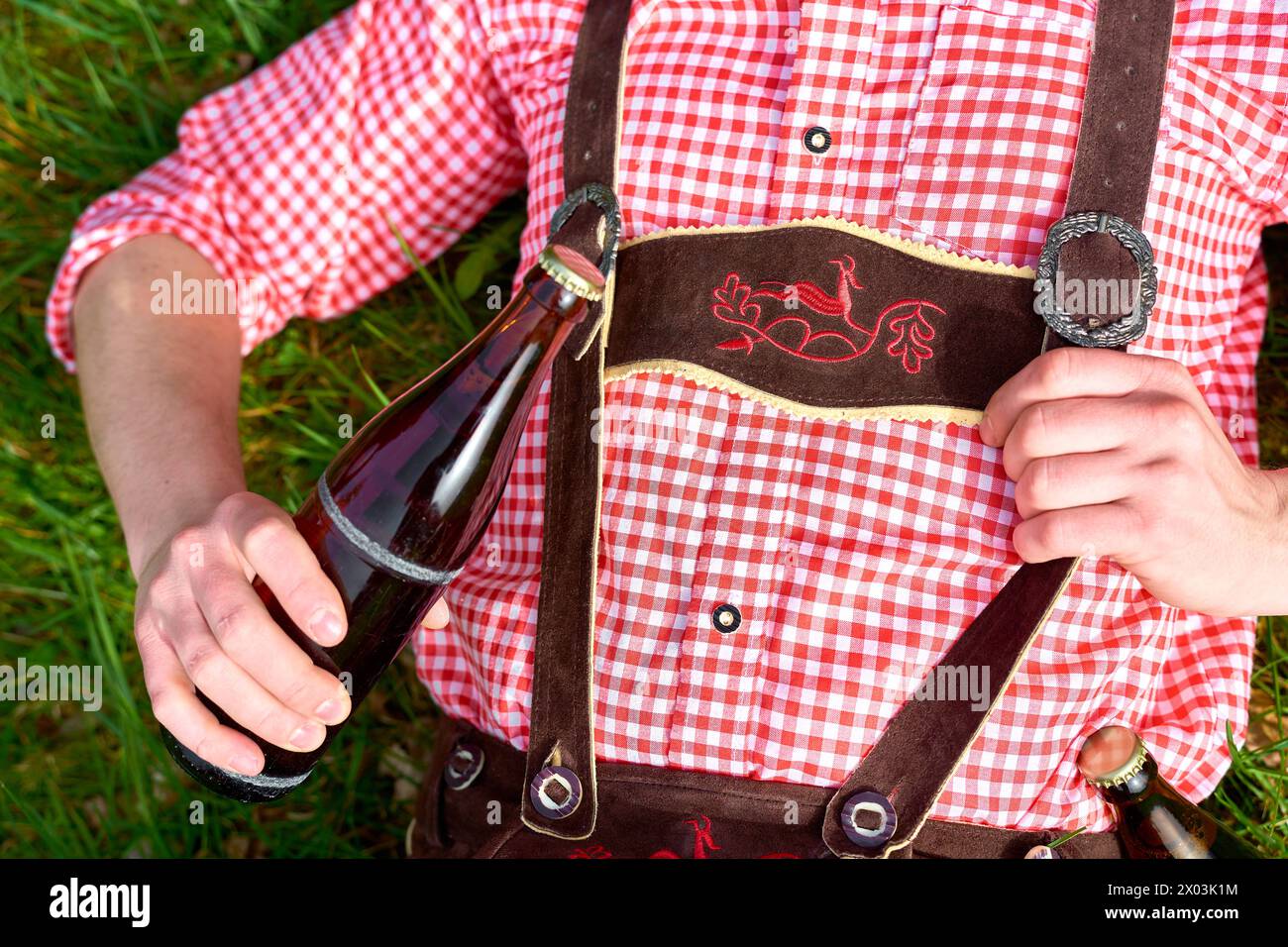 Bavaria, Germany - April 7, 2024: A Bavarian man in traditional costume ...