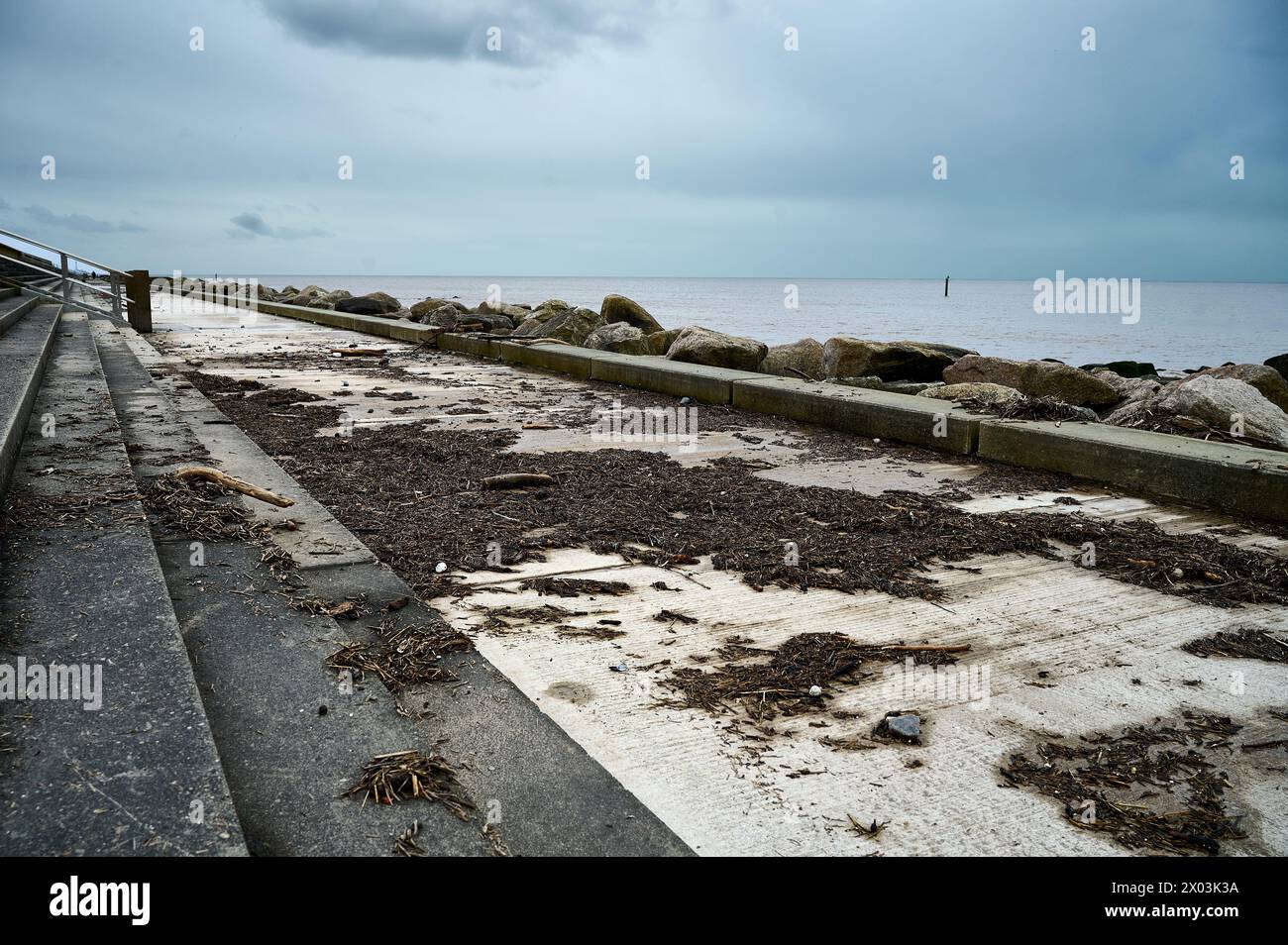 Flotsam and jetsam and waste washed ashore after storm Kathleen and ...