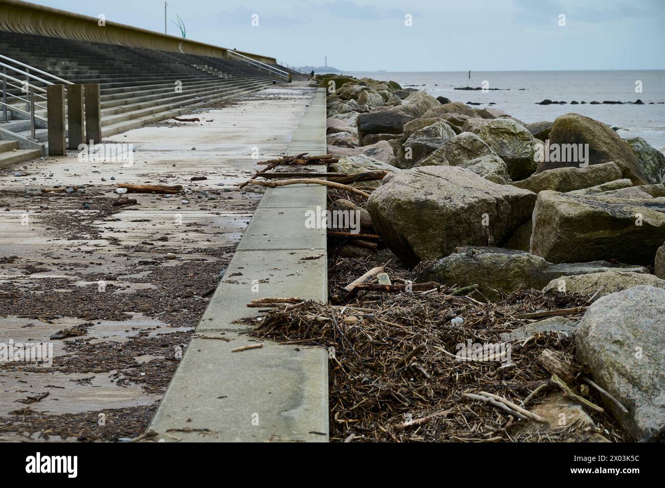 Flotsam and jetsam and waste washed ashore after storm Kathleen and ...