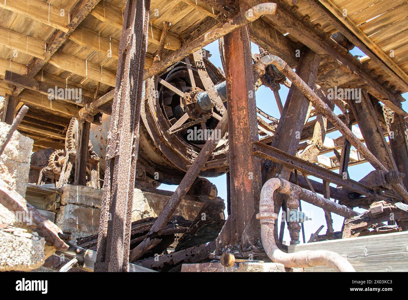 The remains of diamond extraction machinery at Bogenfels deserted mine ...
