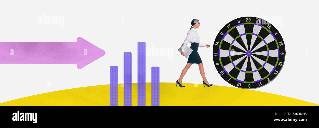 Collage composite artwork sketch image of young attractive business ...