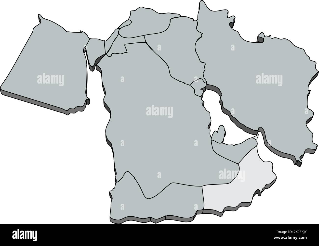 Silver map of OMAN inside dark gray map of the Middle East Stock Vector ...