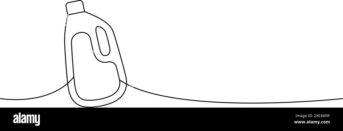 Toilet detergent cleaner one line continuous drawing. Cleaning service ...