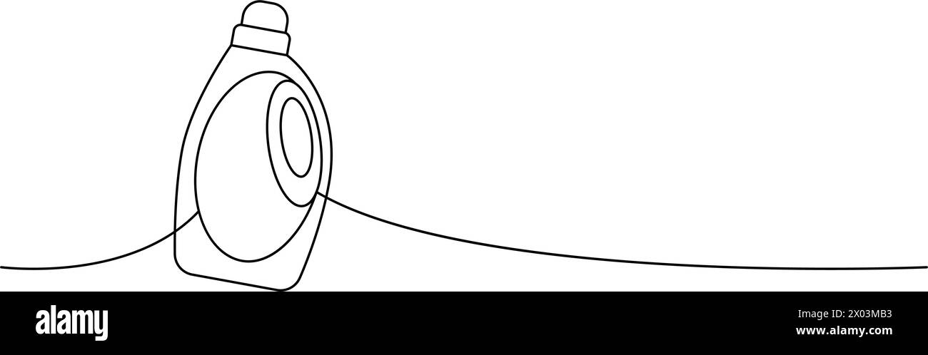 Bottle with detergent liquid, toilet cleaner one line continuous ...