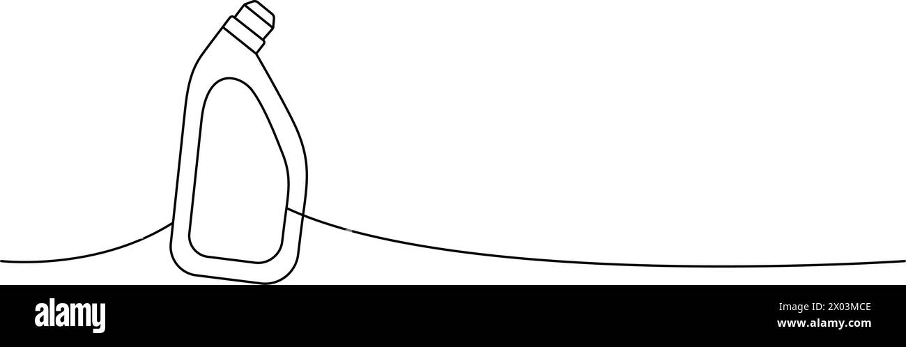 Antibacterial toilet cleaner one line continuous drawing. Cleaning ...