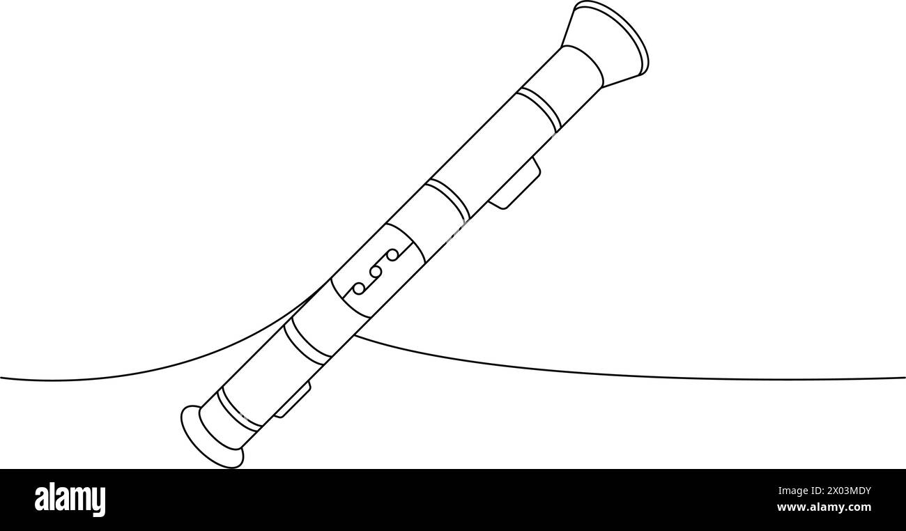 Anti-tank grenade launcher one line continuous drawing. Various modern ...