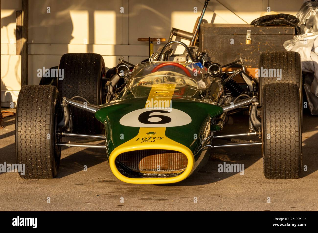 Ken Pritchard Jones' 1967 Lotus-Cosworth 49 in the paddock. 75 Years of ...