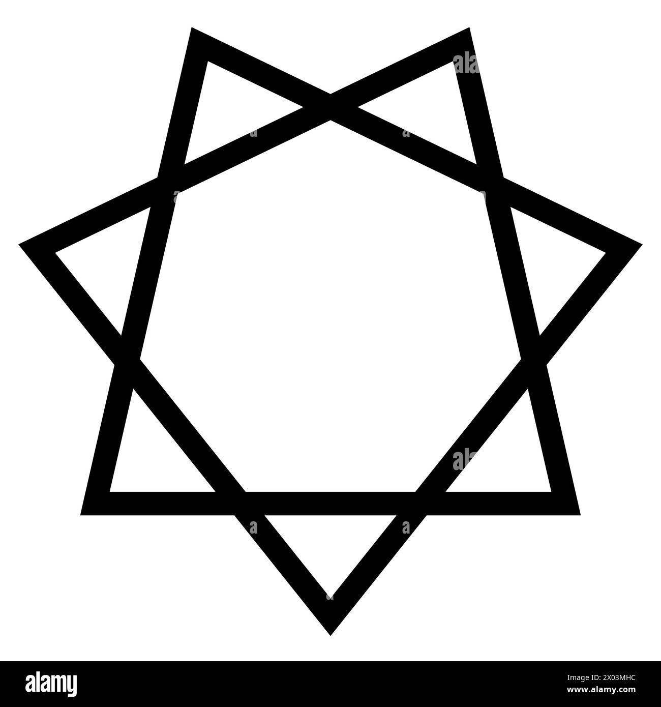 heptagram shape symbol, black and white vector silhouette illustration ...