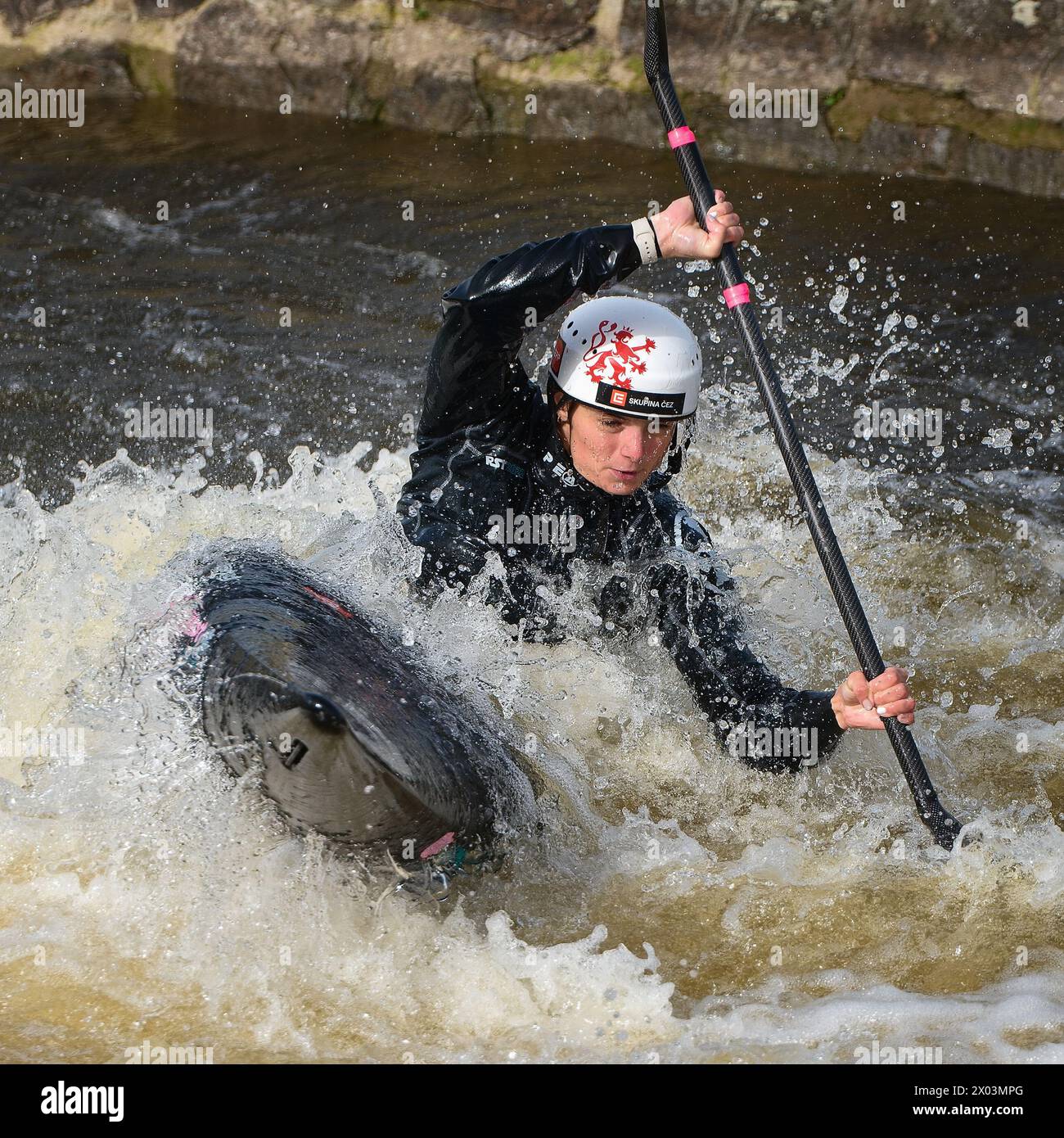 Training race of the Czech national team in water slalom in Veltrusy on ...