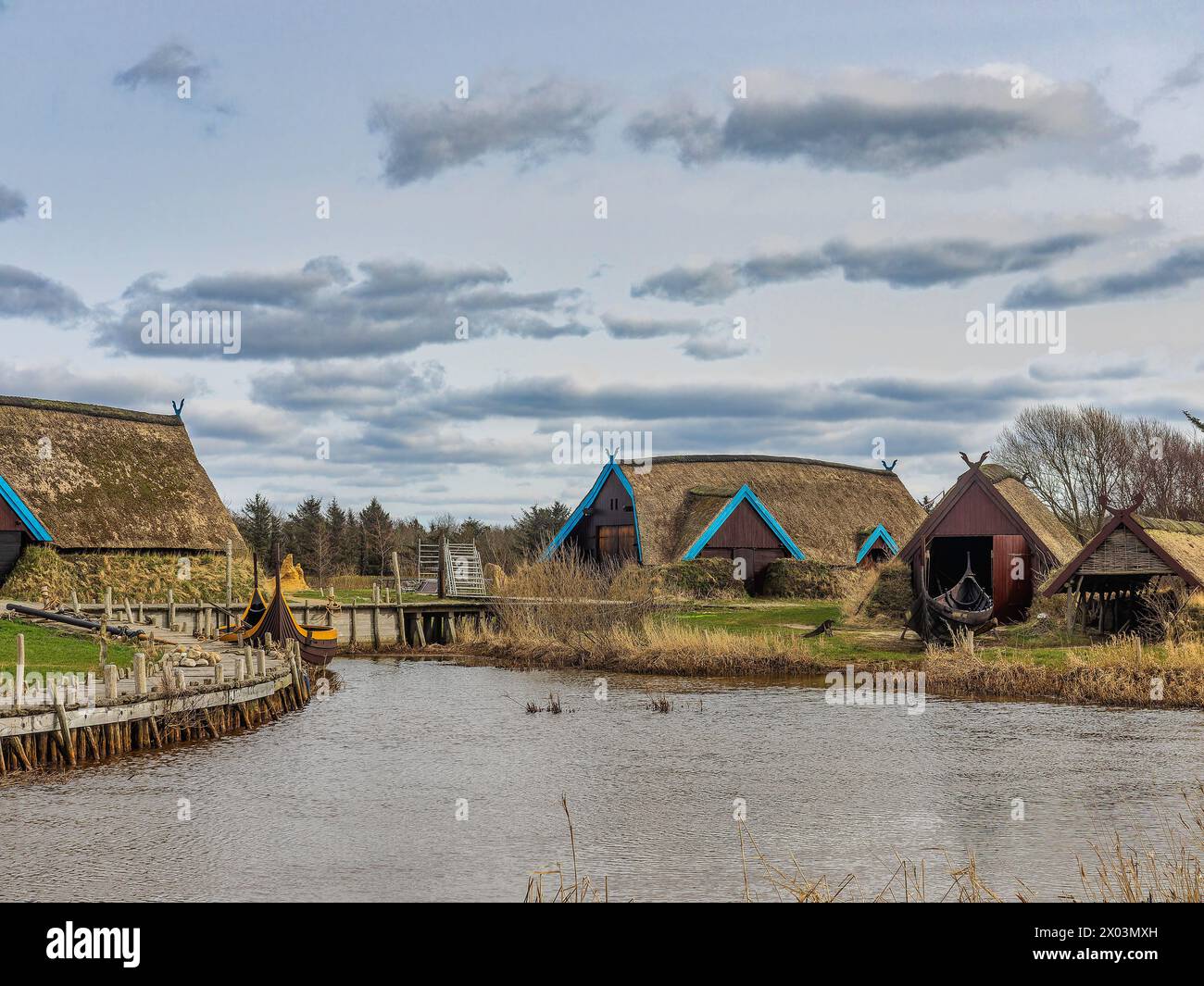 Viking harbor harbour in Bork, in the western part of Denmark Stock ...