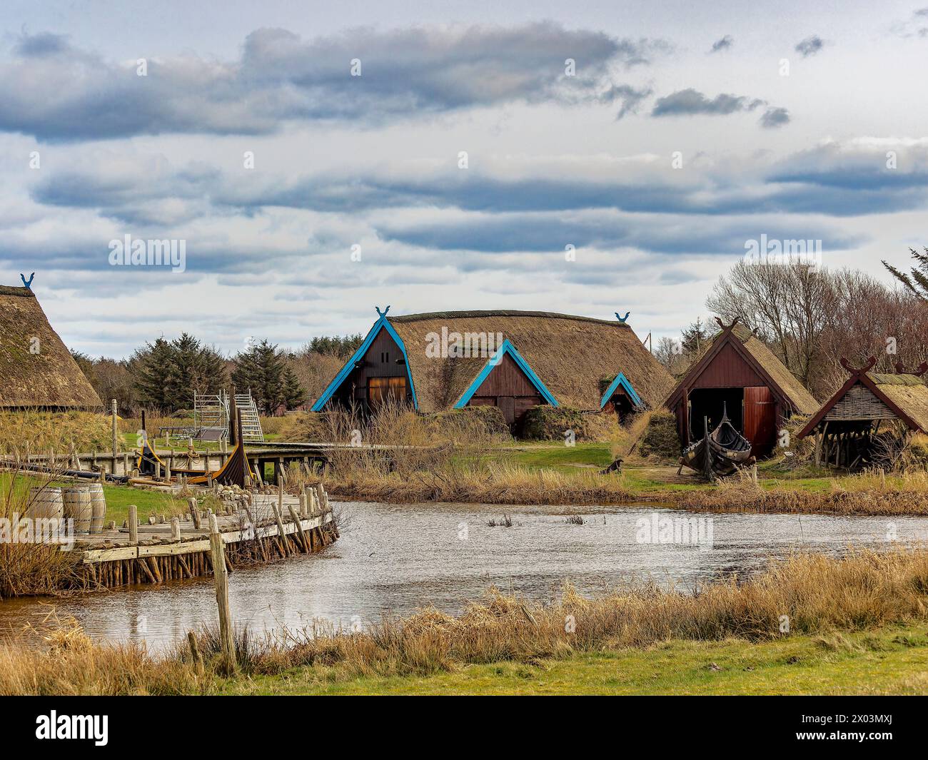 Viking harbor harbour in Bork, in the western part of Denmark Stock ...