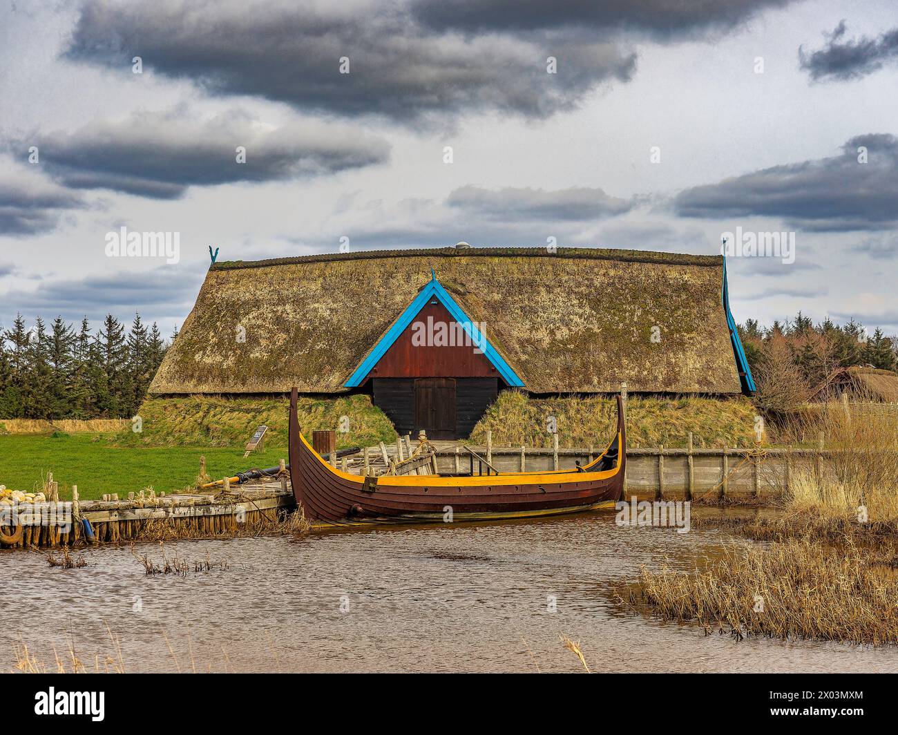 Viking harbor harbour in Bork, in the western part of Denmark Stock ...