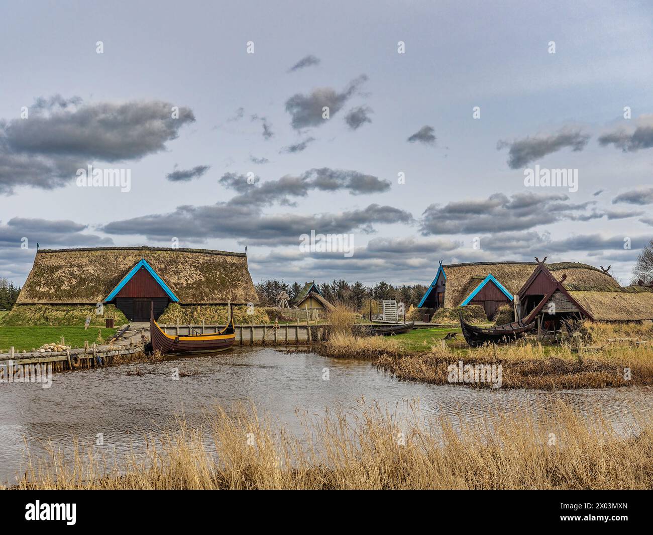 Viking harbor harbour in Bork, in the western part of Denmark Stock ...
