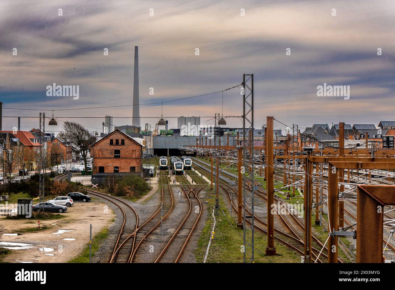Railroad track in Esbjerg Denmark Stock Photo - Alamy