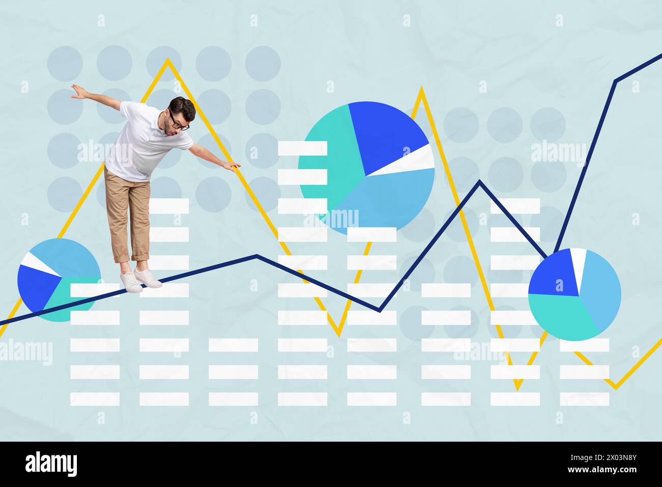 Sketch image composite collage of young office managers man keep ...