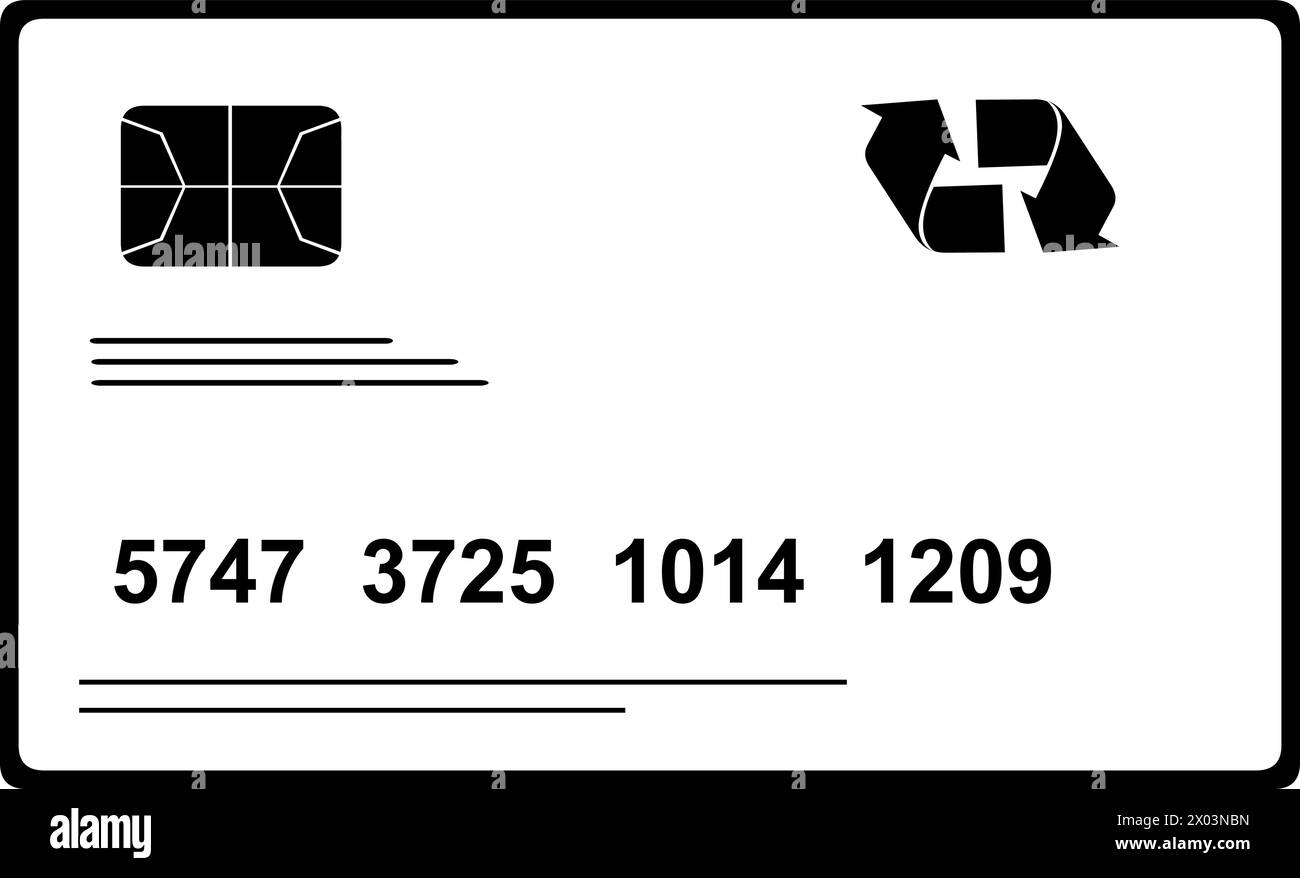 vector drawing black and white icon debit card Stock Vector Image & Art ...