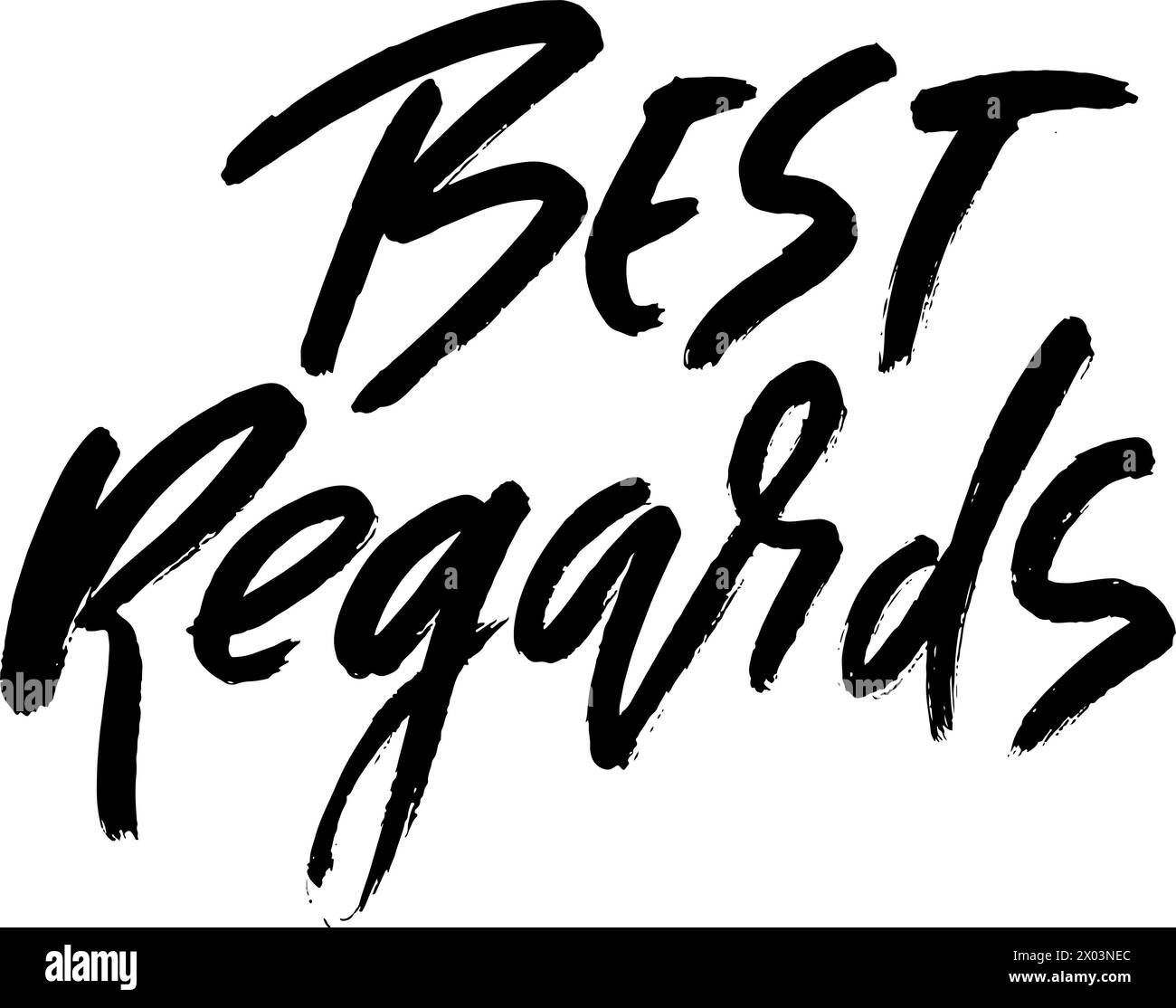 Best Regards. Hand Drawn Modern Dry Brush Lettering Stock Vector Image ...
