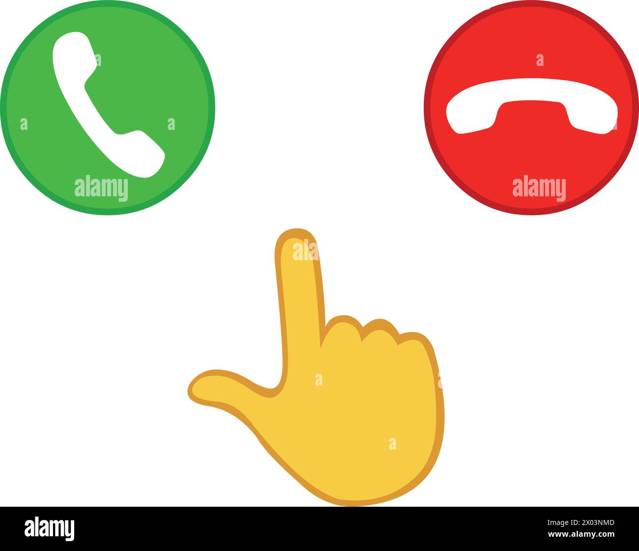 vector yellow hand buttons accept reject Stock Vector Image & Art - Alamy