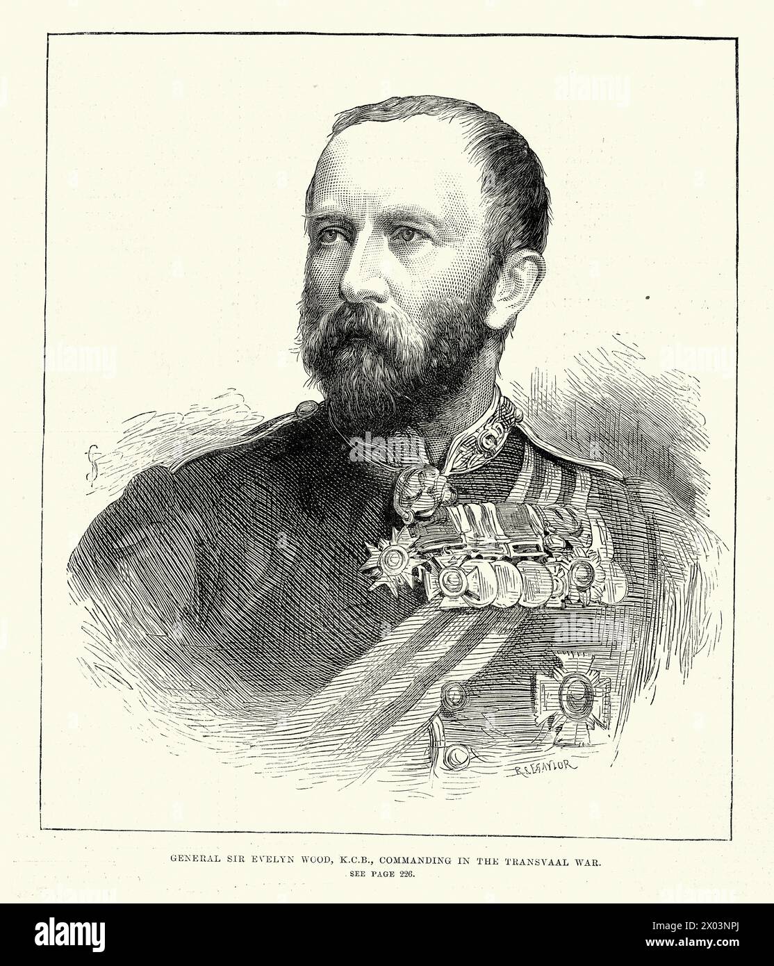 Vintage illustration, General Sir Henry Evelyn Wood, British Army officer, First Boer War, 1880s ...