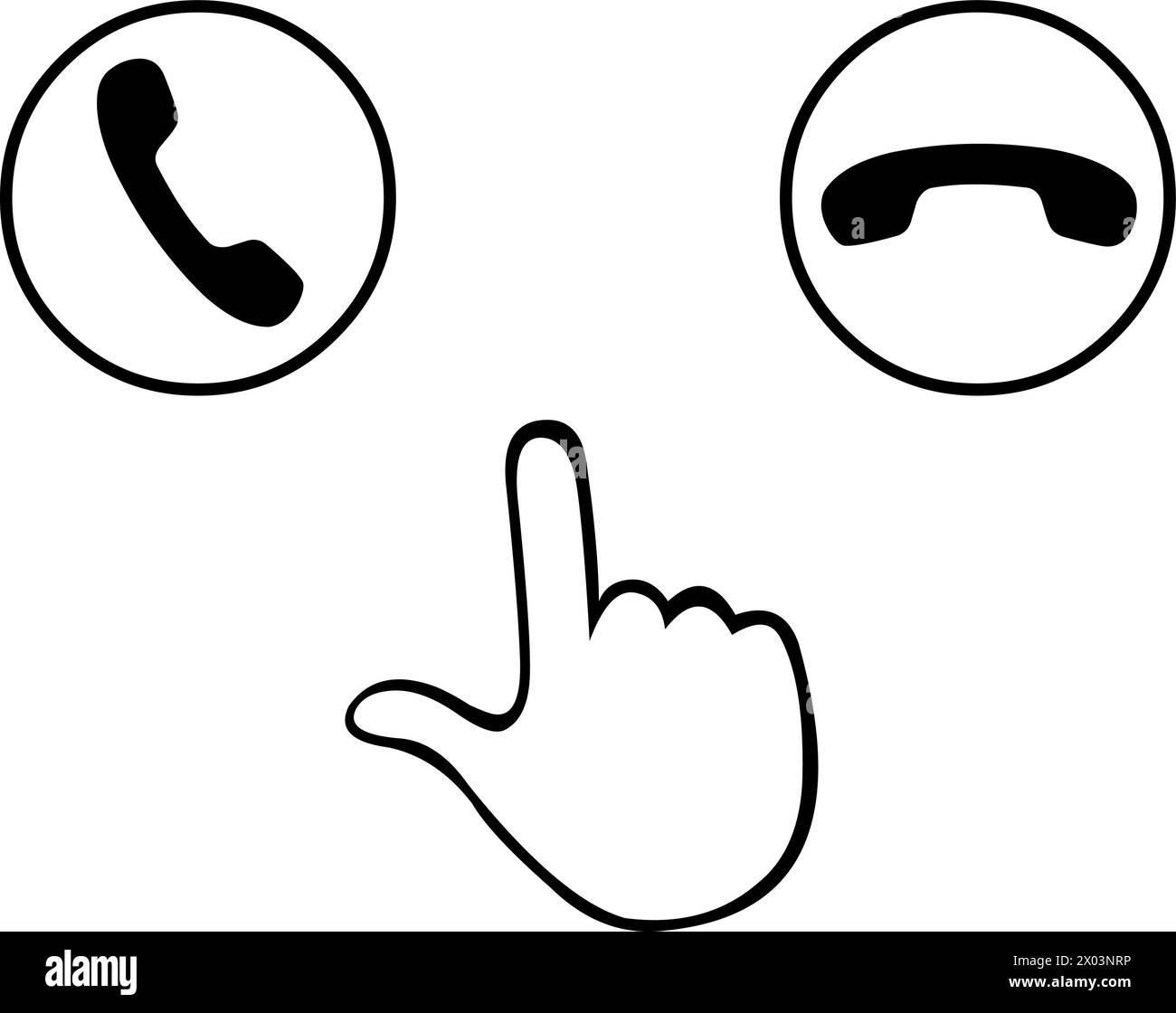 vector black and white icon hand buttons accept reject Stock Vector Image & Art - Alamy