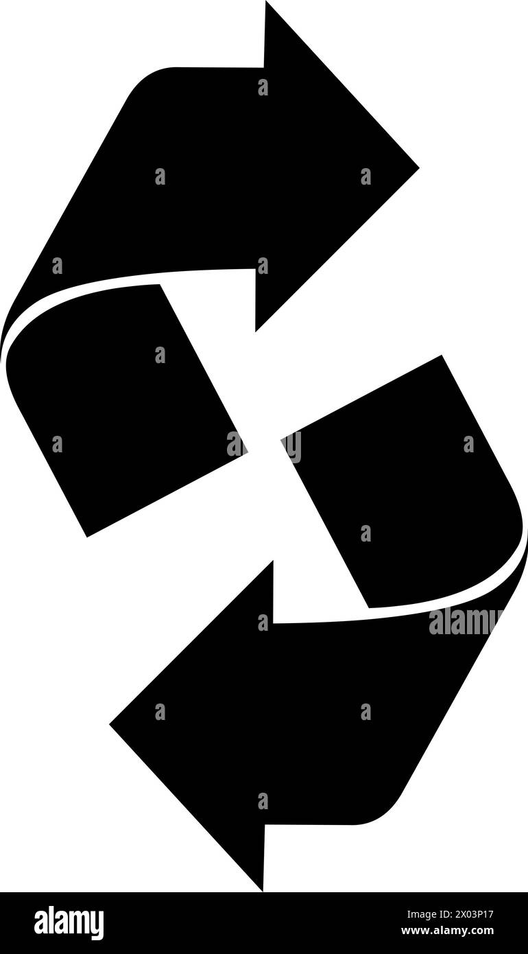 vector black icon curve arrows left and right Stock Vector Image & Art ...