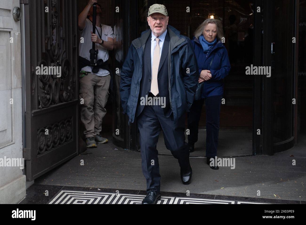 London, UK. 09 Apr 2024. Former Sub-Postmaster Alan Bates and partner ...