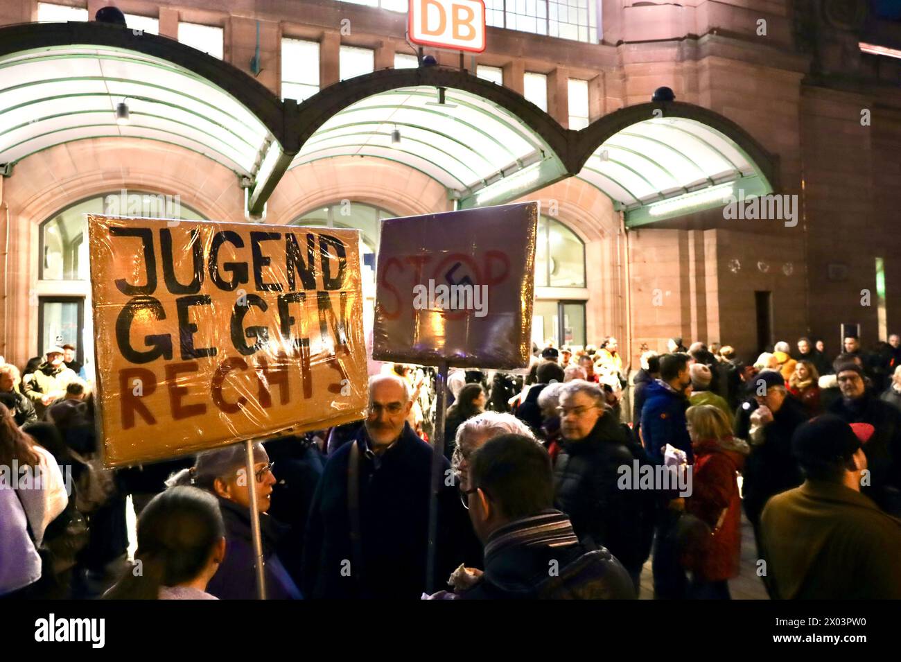 Wiesbaden, Germany, January 24, 2024. Thousands of people participate ...