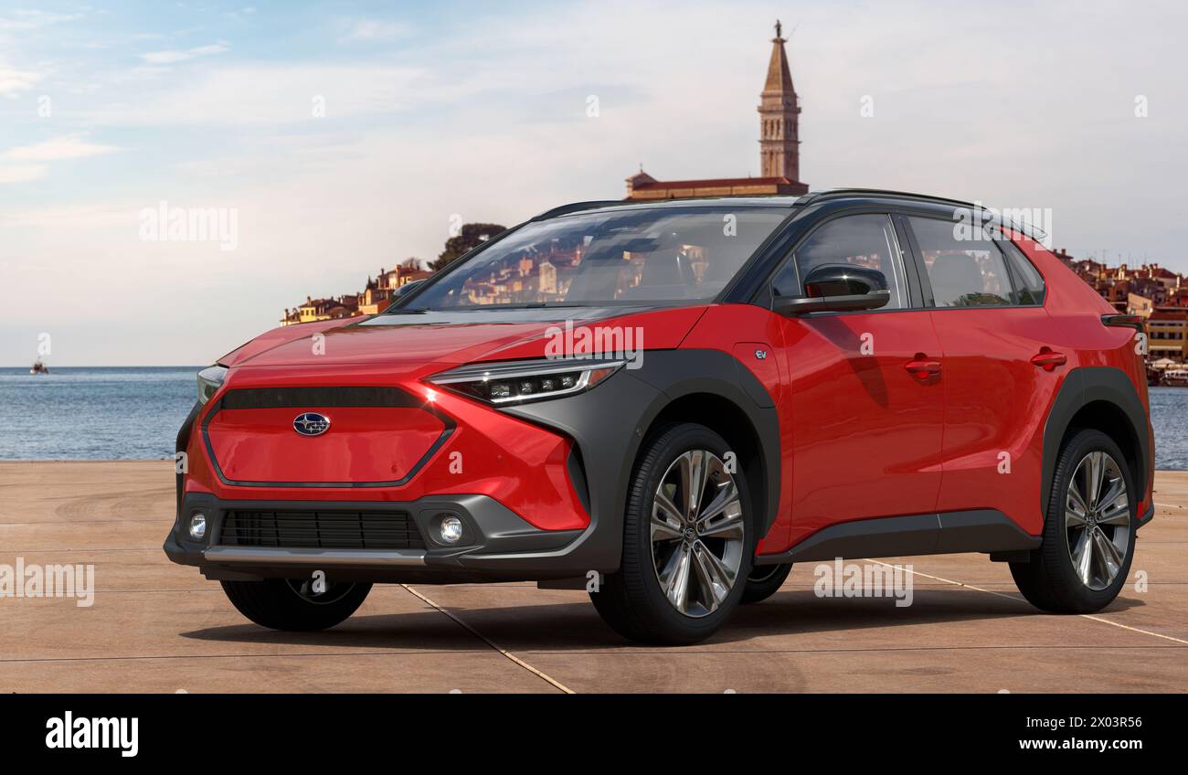Subaru Solterra-First all-electric SUV from Subaru Stock Photo - Alamy