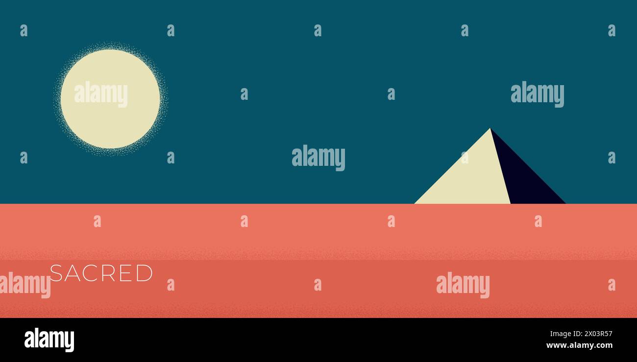 Abstract retro minimal summer travel horizontal banner. Egyptian ...