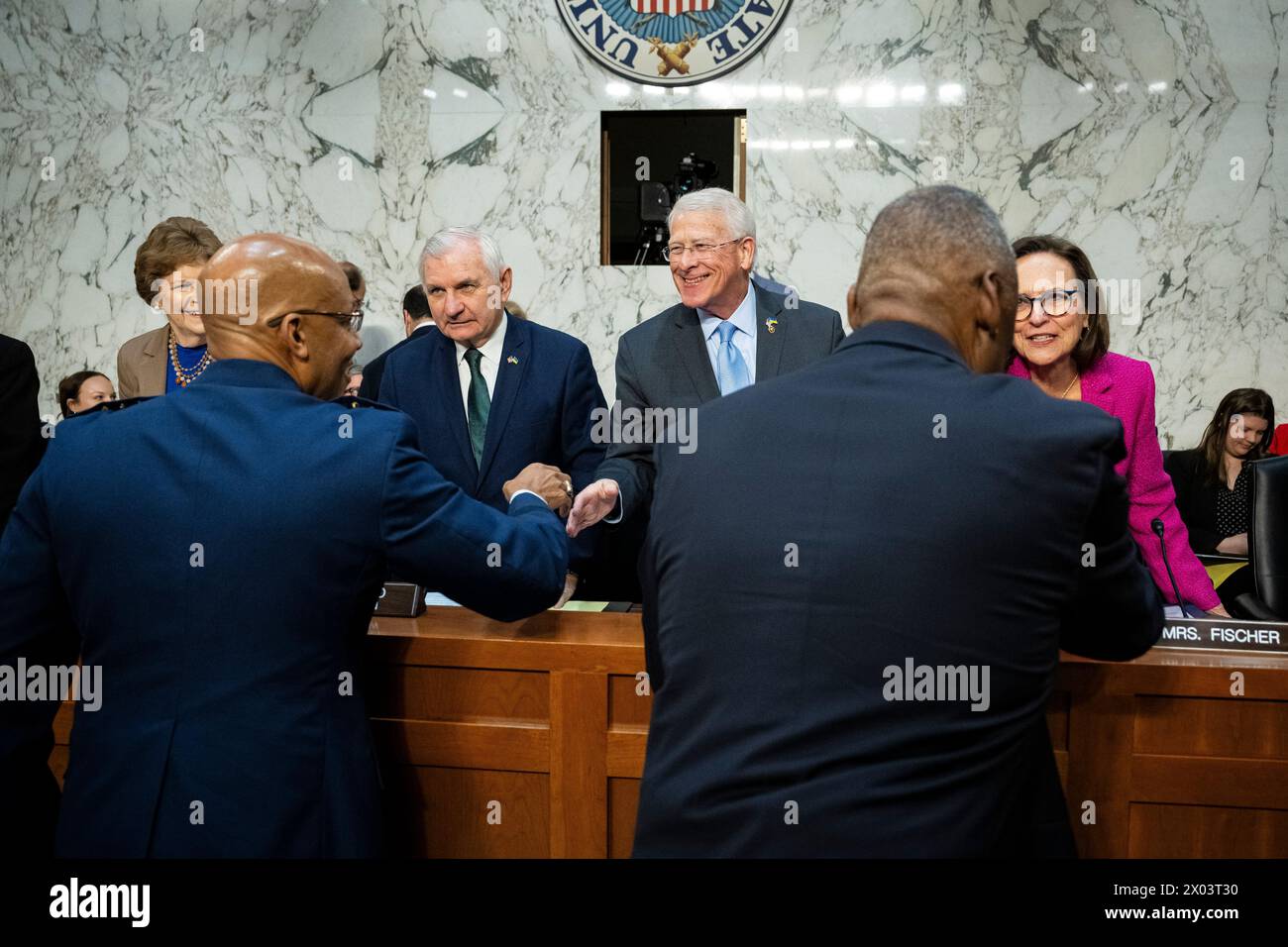 Back row Left-to-Right: Senator Jeanne Shaheen (D-N.H.); Senator Jack ...