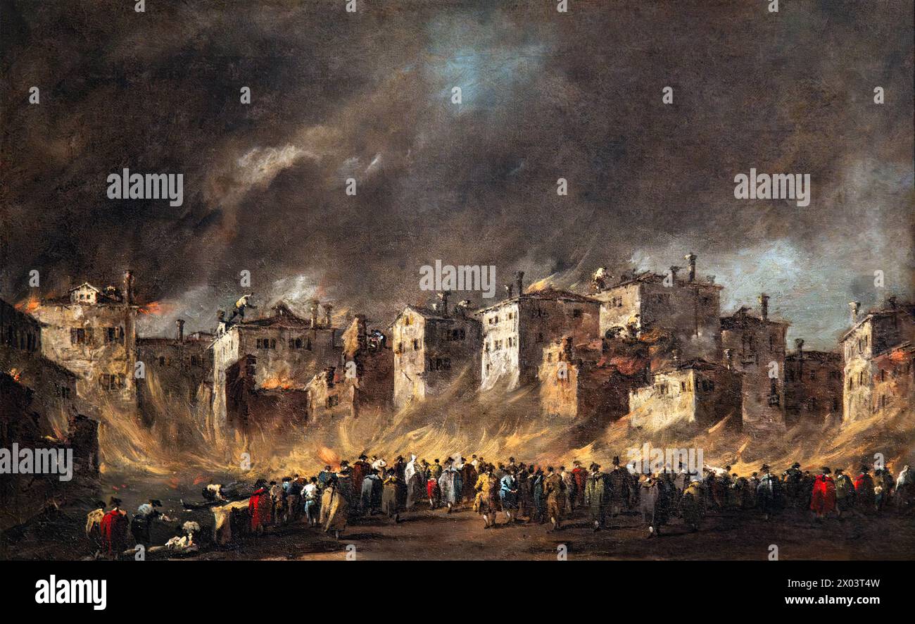 (Venice) Fire in the oil warehouses at San Marcuola by Francesco Guardi ...