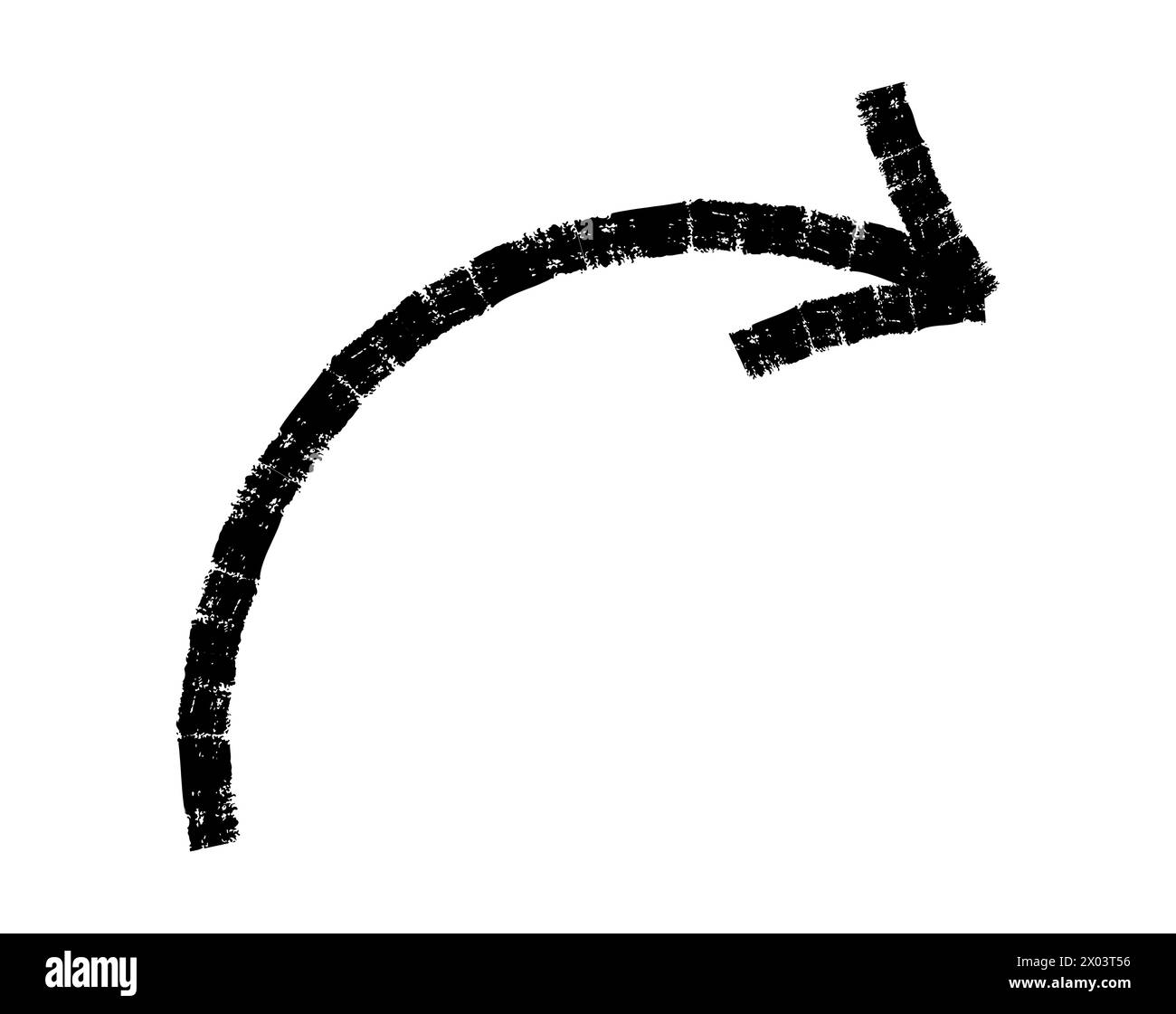 Hand drawn simple arrow drawn with wax crayon, chalk or charcoal ...