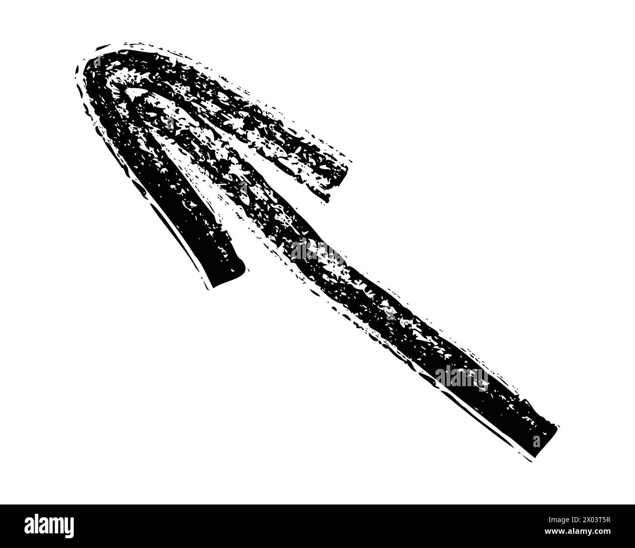 Hand drawn simple arrow drawn with wax crayon, chalk or charcoal ...