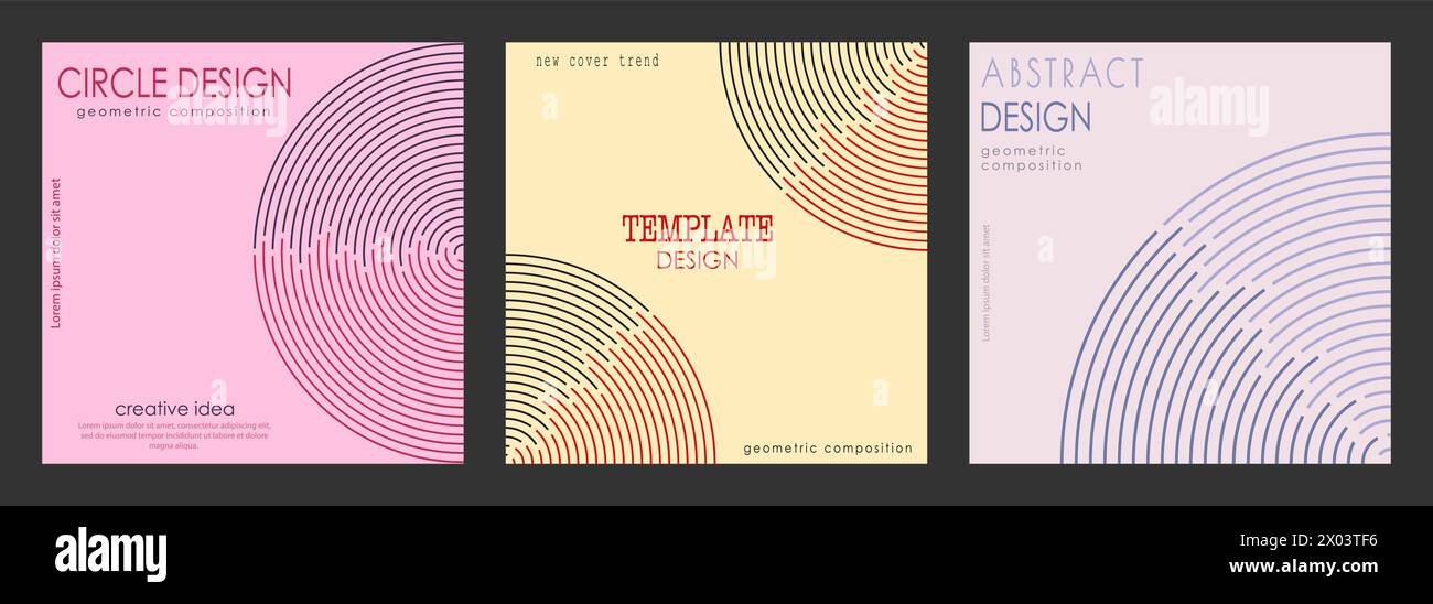 Circle design. A set of colored cover pages for a book, a catalog ...
