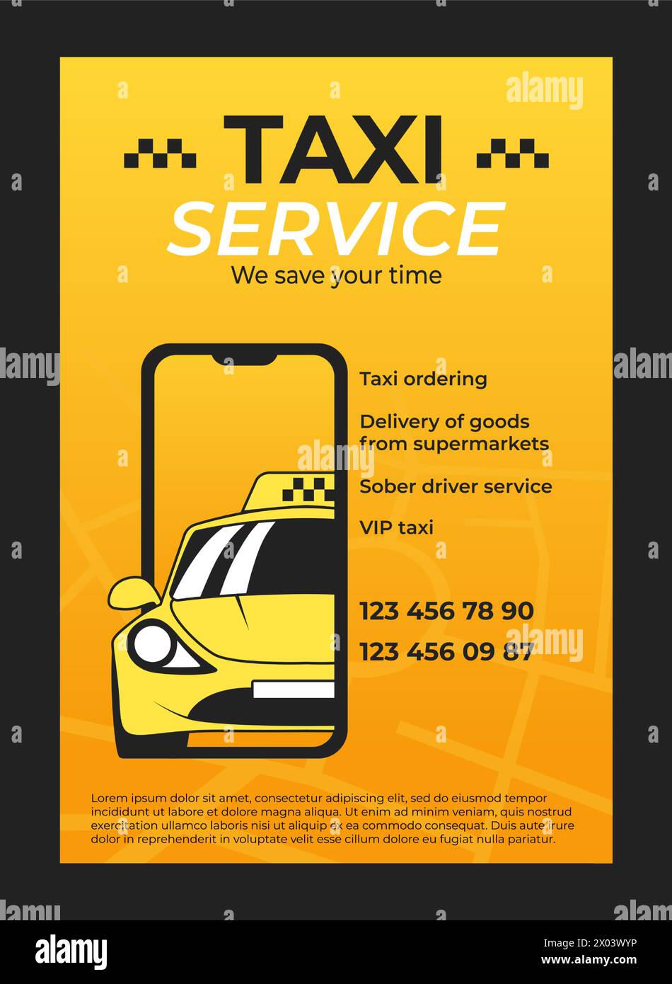 Taxi brochure template design cab Stock Vector Images - Alamy
