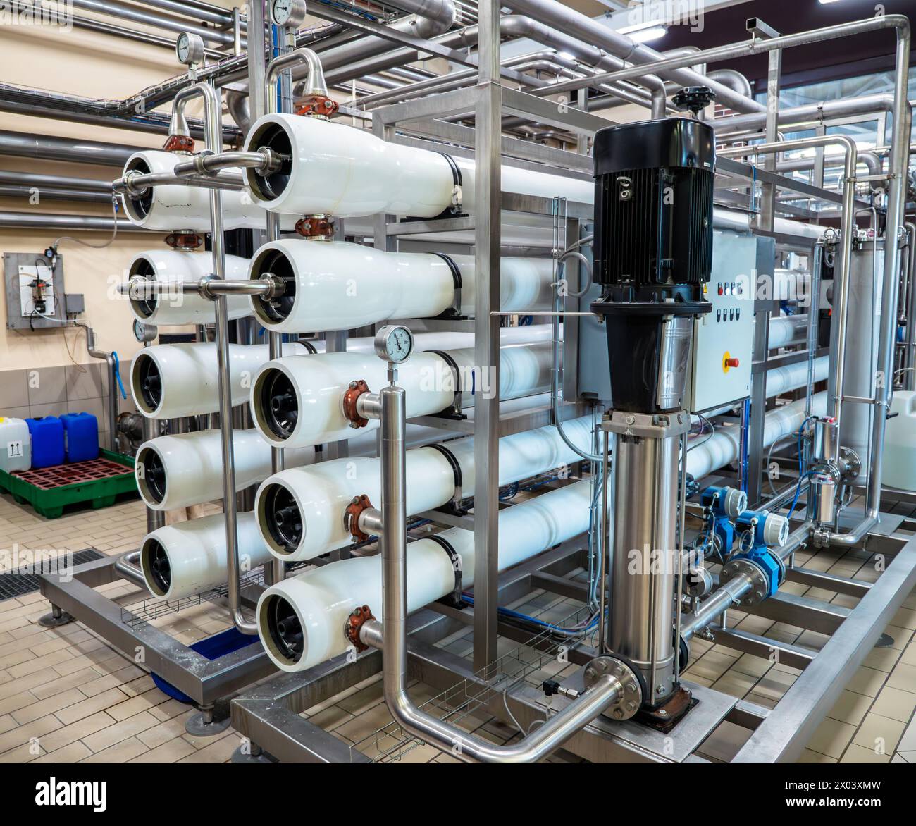 Reverse osmosis water treatment system with multiple filtration tubes ...