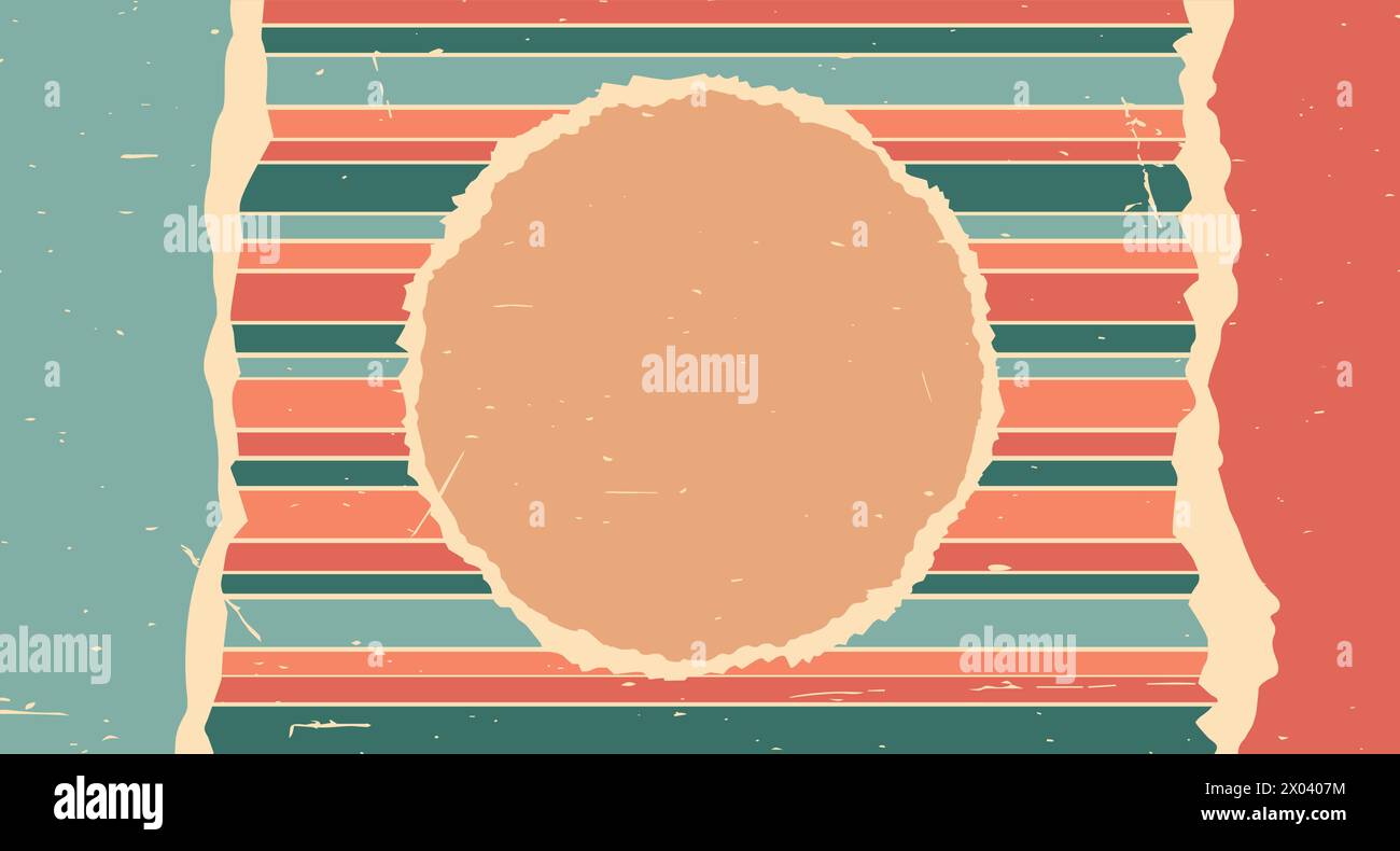 Abstract vintage retro style background decorated with torn paper ...