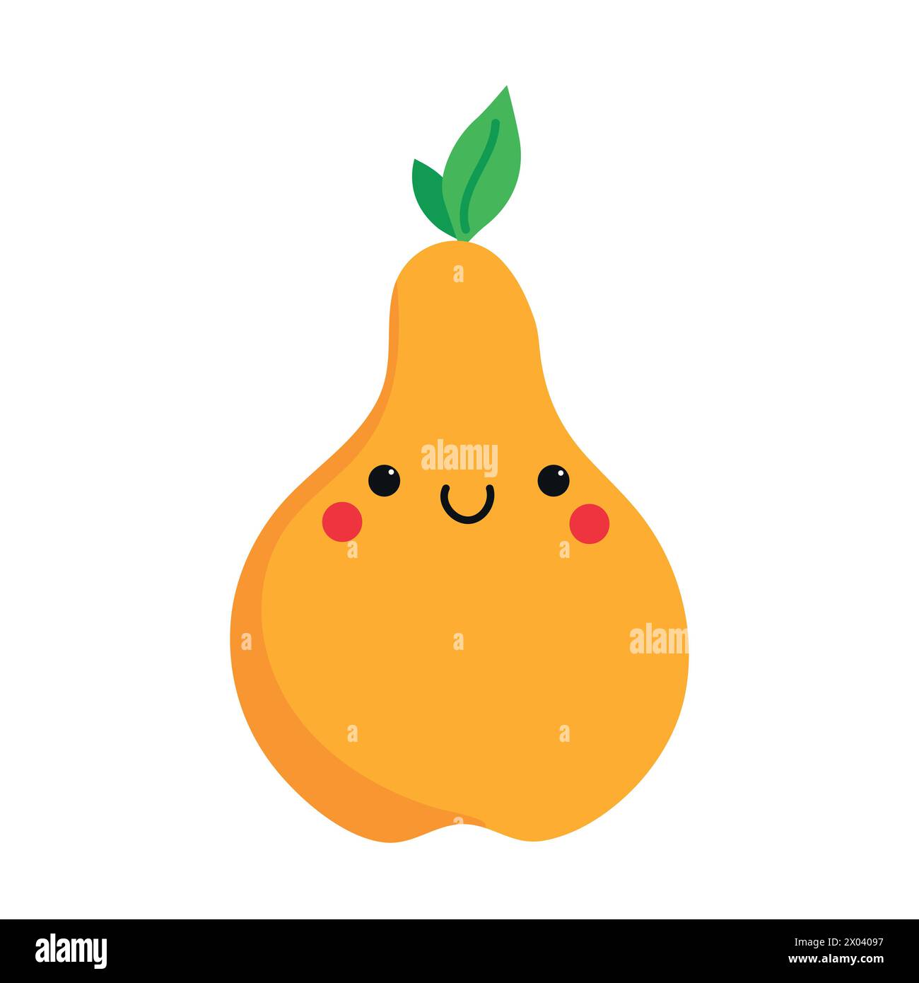 Cute cartoon smiling pear character. Childish style. Fruit icon. Vector ...