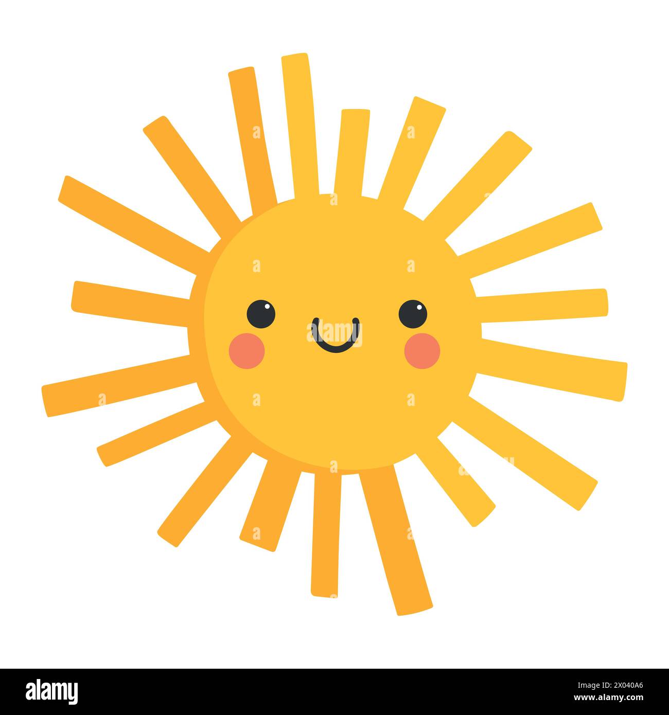 Cute cartoon smiling sun character. Childish style. Sun icon. Vector ...