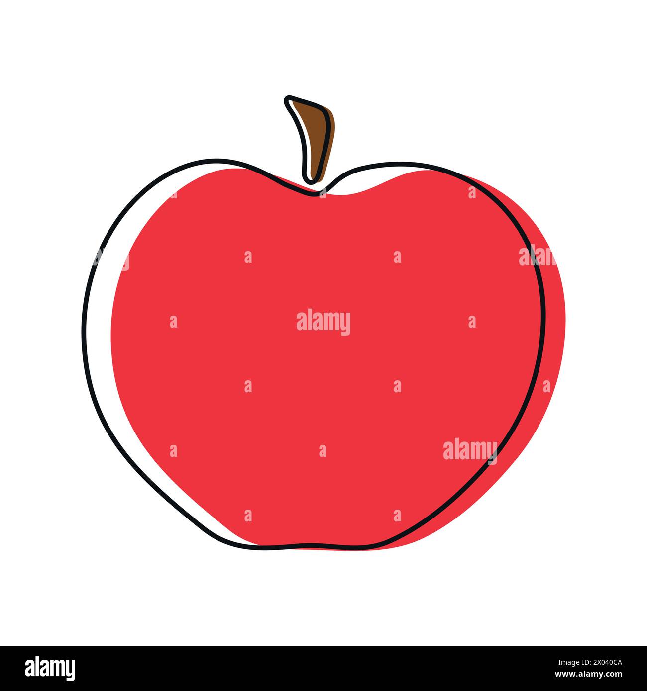 Hand drawn doodle apple on white background. Fruit outline. Vector ...