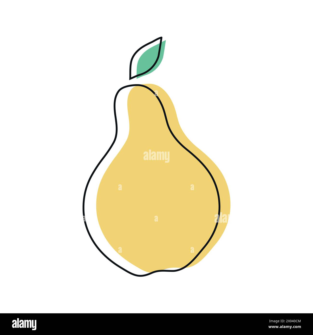 Hand drawn doodle pear on white background. Fruit outline. Vector ...