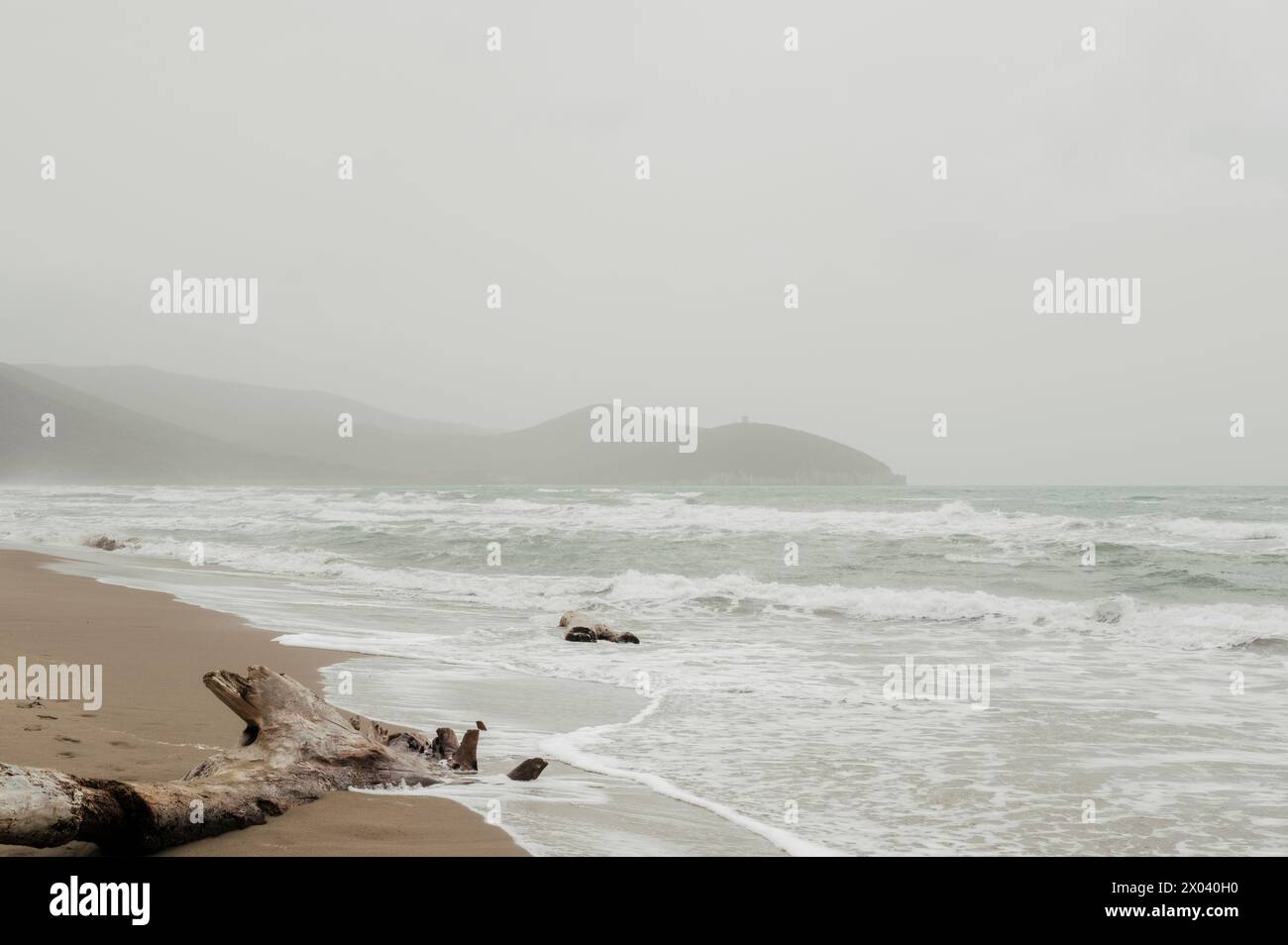 Stormy sea on the beach of Marina di Alberese, in Maremma (Tuscany ...