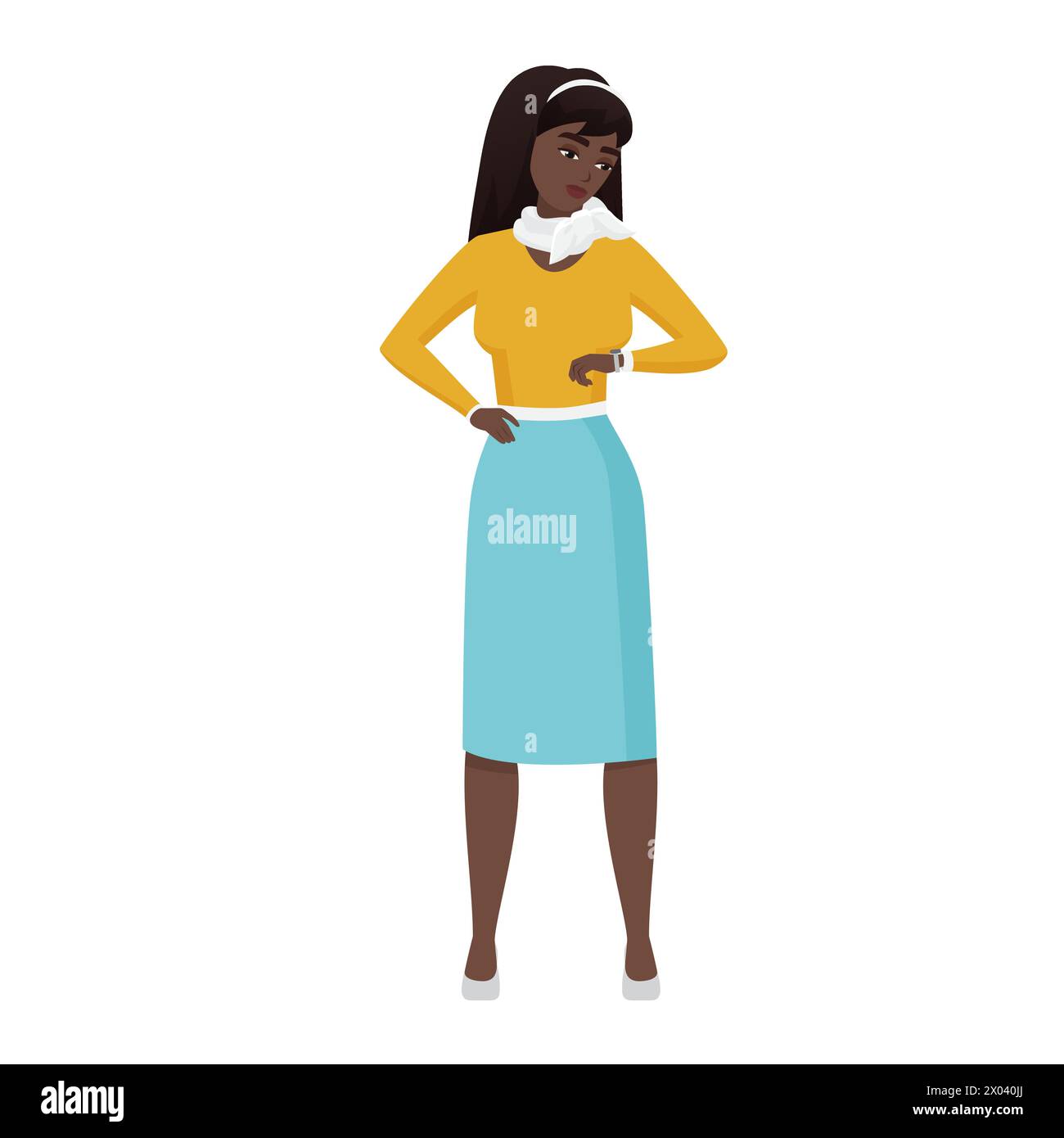 Teacher or businesswoman wearing wristwatch, woman looking at watch to ...