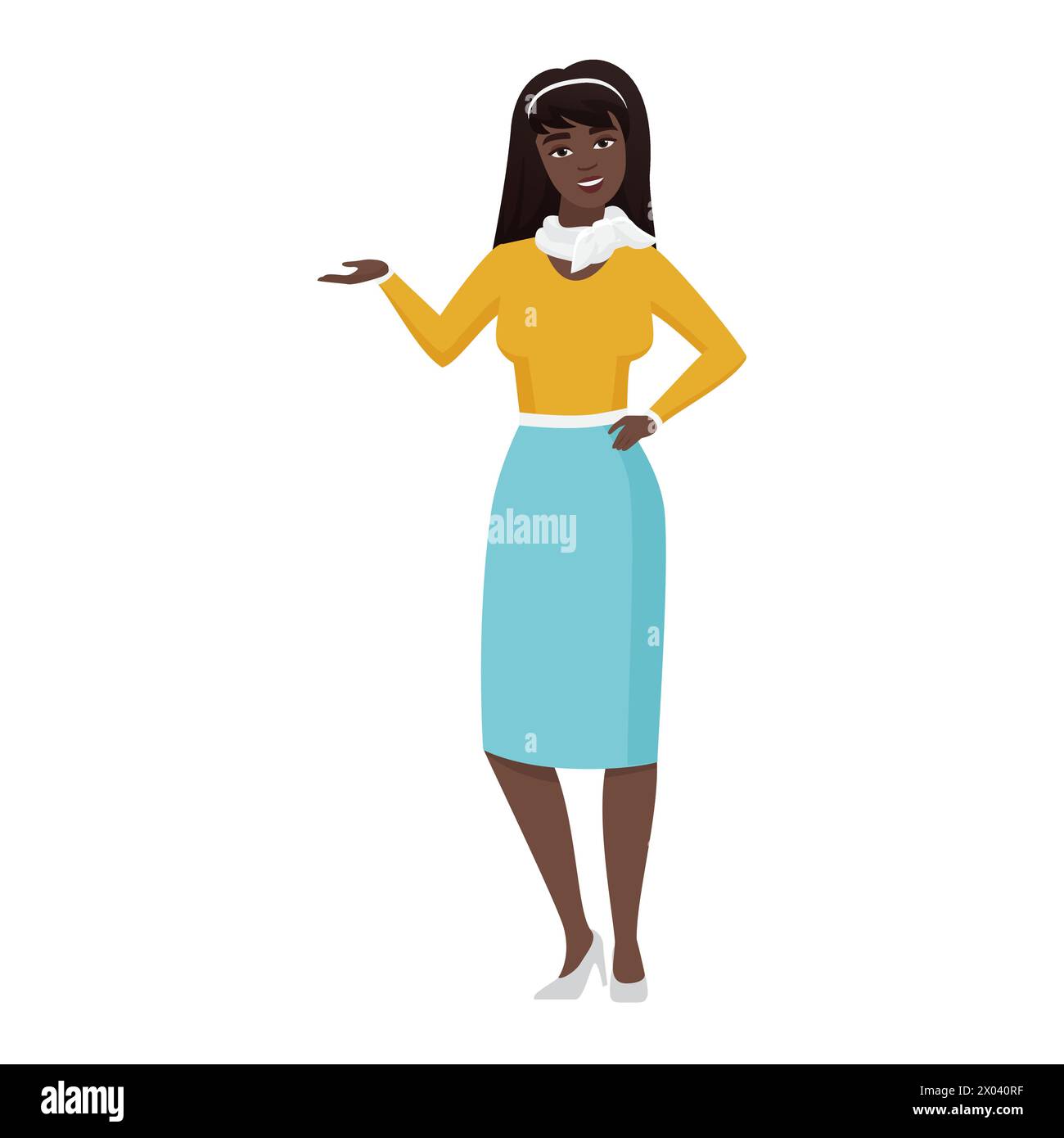 Woman teaching, teacher standing to explain lesson to students vector ...