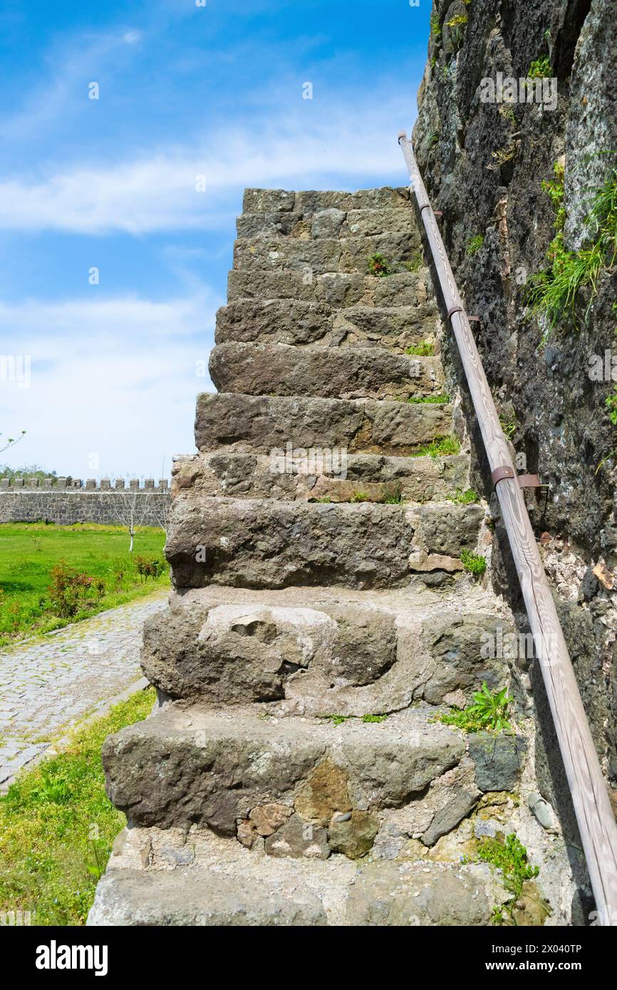 Stone staircase of an ancient fortress. Sights and monuments ...